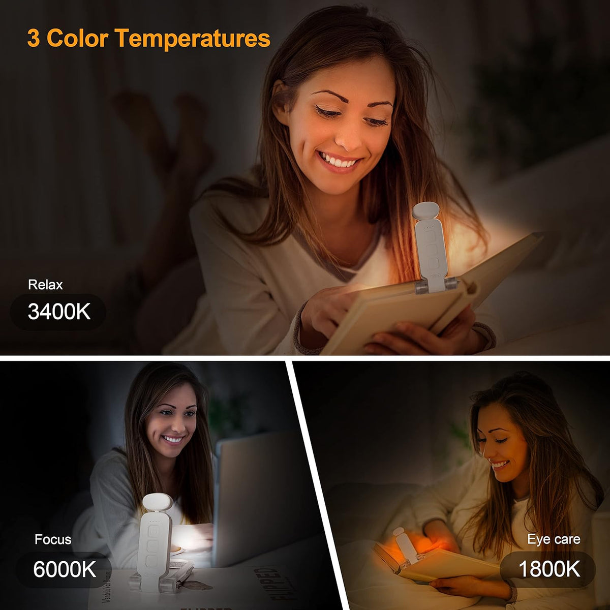 Gritin Mini Portable Reading Light, Rechargeable Book Light for Readin