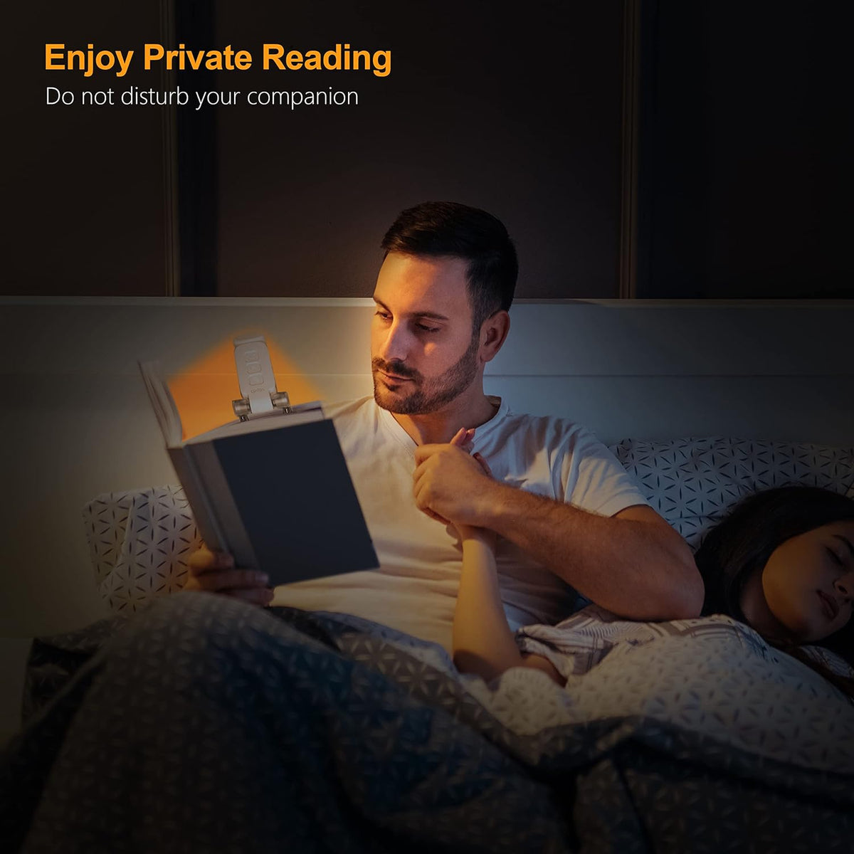 Gritin Mini Portable Reading Light, Rechargeable Book Light for Readin